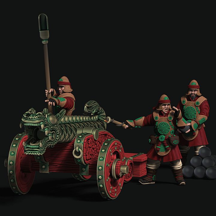 3D Printable Great Cannon - The Jade Empire - 28/32mm by TheGoodBrick