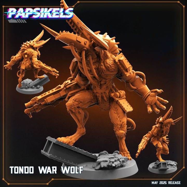 3D Printable TONDO WAR WOLF by PAPSIKELS MINIATURES