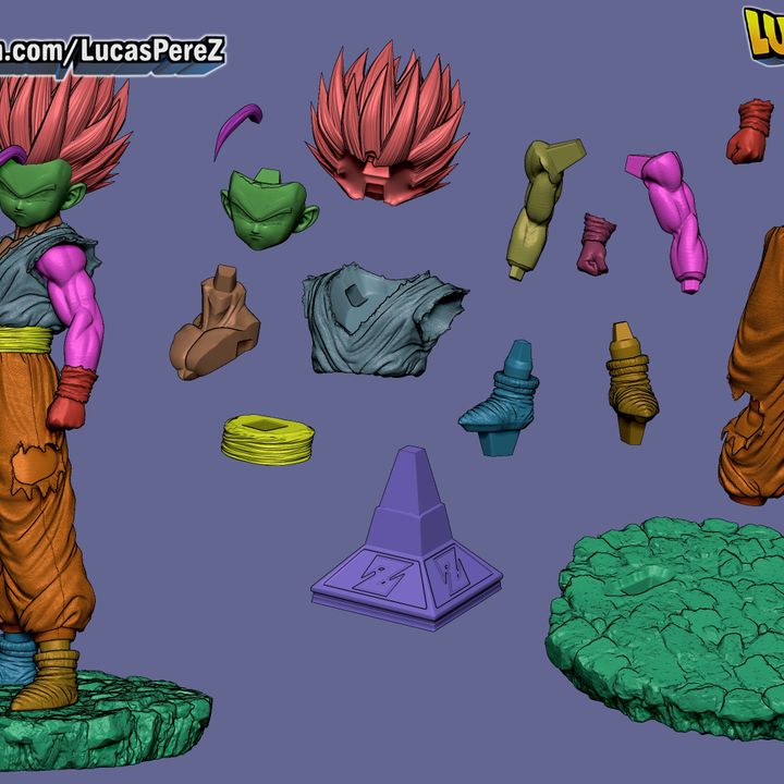 3D Printable GOHAN SSJ2 by Lucas Perez