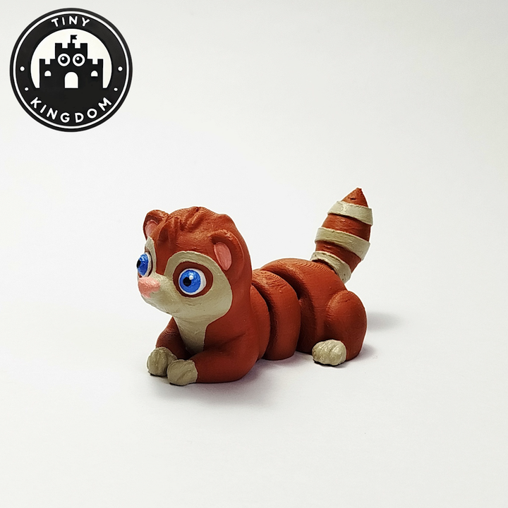 3D Printable Flexi Tiny Ferret, Articulated fidget figure, keychain ...
