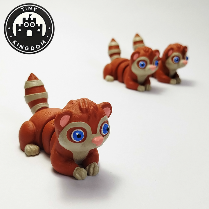 3D Printable Flexi Tiny Ferret, Articulated fidget figure, keychain ...