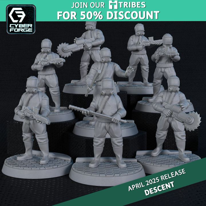 3D Printable Assistants - Descent - Cyber Forge Miniatures April 2025 by Titan Forge Miniatures