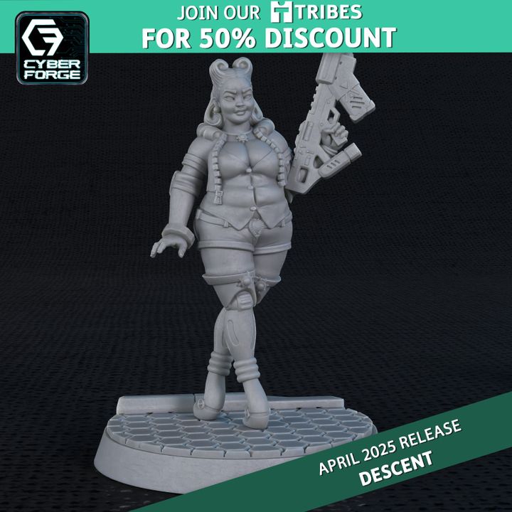 3D Printable Frau Misaki - Descent - Cyber Forge Miniatures April 2025 by Titan Forge Miniatures