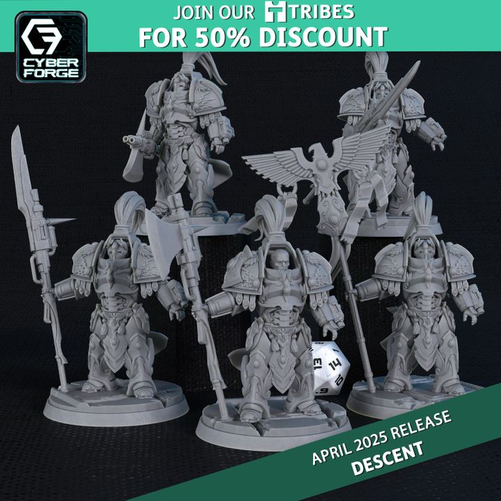 3D Printable Invicti Custodes - Descent - Cyber Forge Miniatures April ...
