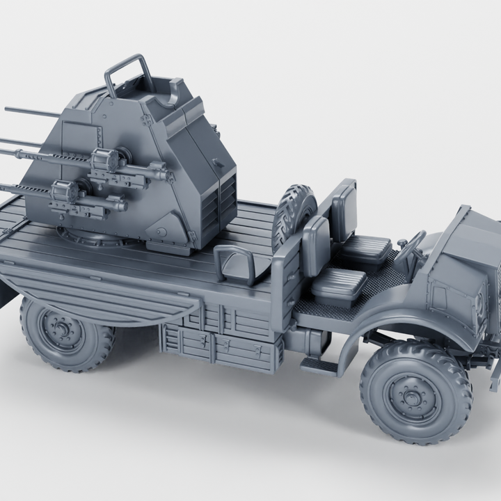 3D Printable CMP F60L with Quad Polsten AA guns (Canada, WW2) by Wargame3d