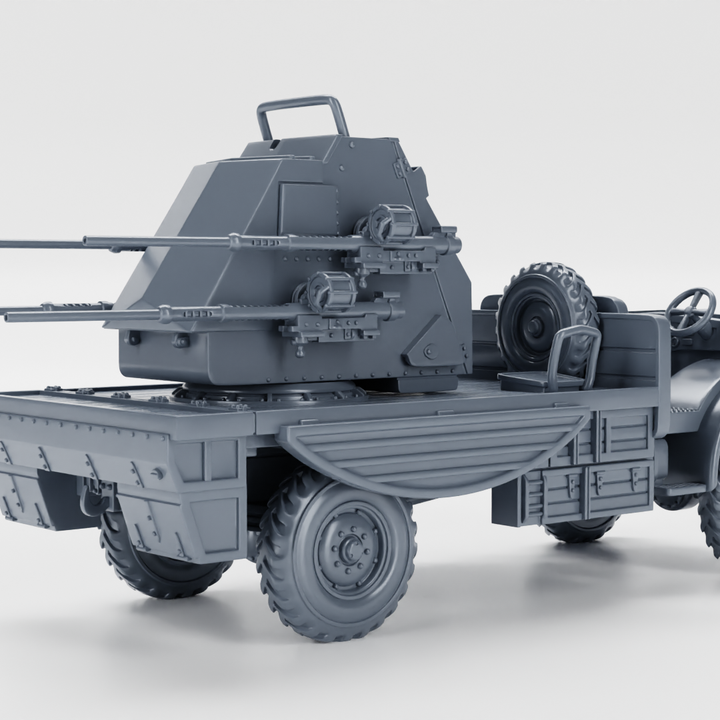 3D Printable CMP F60L with Quad Polsten AA guns (Canada, WW2) by Wargame3d