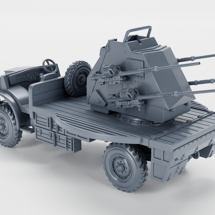 3D Printable CMP F60L with Quad Polsten AA guns (Canada, WW2) by Wargame3d