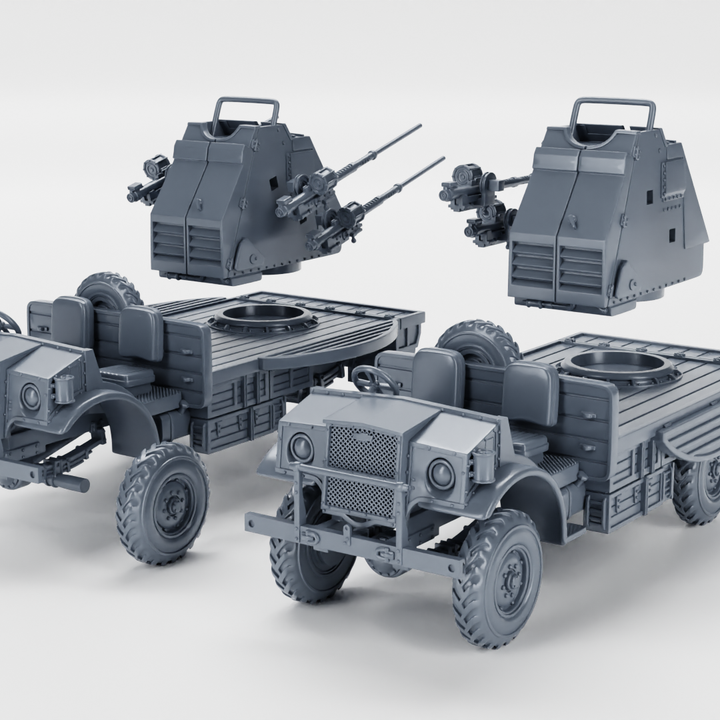 3D Printable CMP F60L with Quad Polsten AA guns (Canada, WW2) by Wargame3d