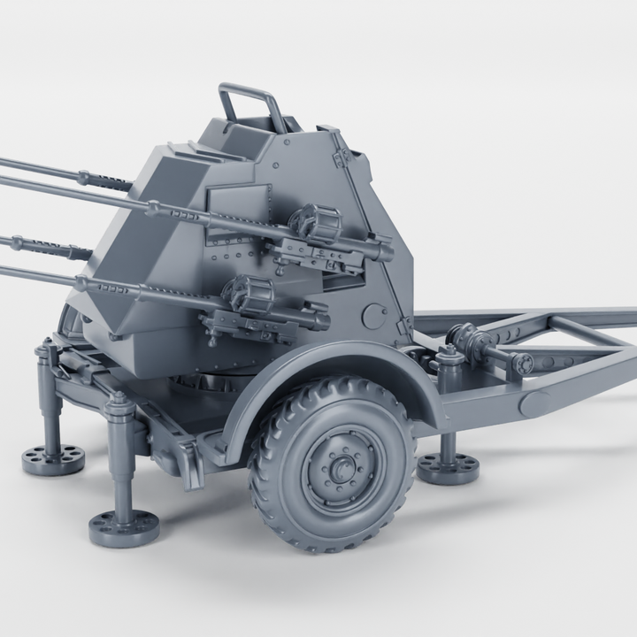 3D Printable Quad Polsten AA guns (Canada, WW2) by Wargame3d