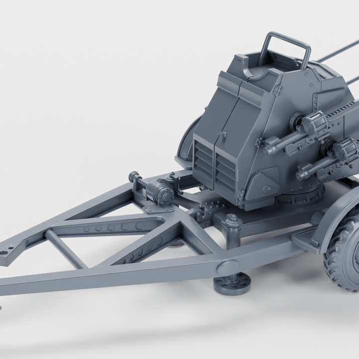 3D Printable Quad Polsten AA guns (Canada, WW2) by Wargame3d