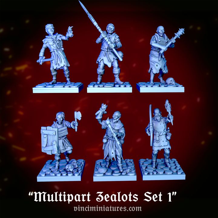 3D Printable ZEALOTS MULTIPART SET 1 by vinciminiatures