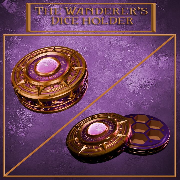 3D Printable The Wanderer's Dice holder by Mojibake Collectibles