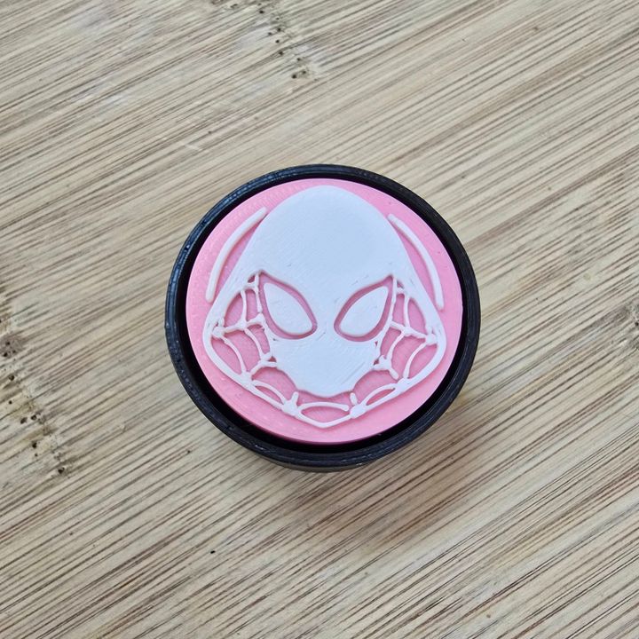 3D Printable Ghost Spider Gwen Clicker Fidget and Keychain by Jambaby ...