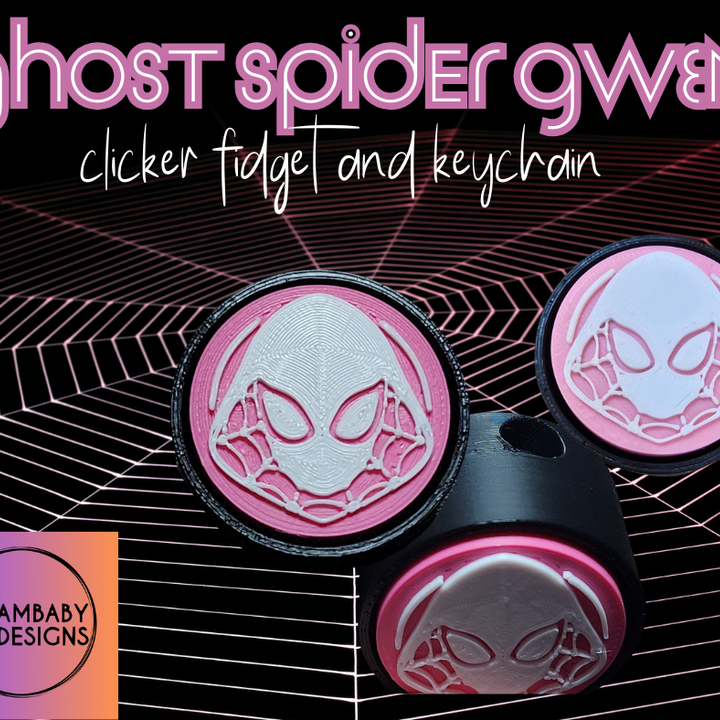 3D Printable Ghost Spider Gwen Clicker Fidget and Keychain by Jambaby ...