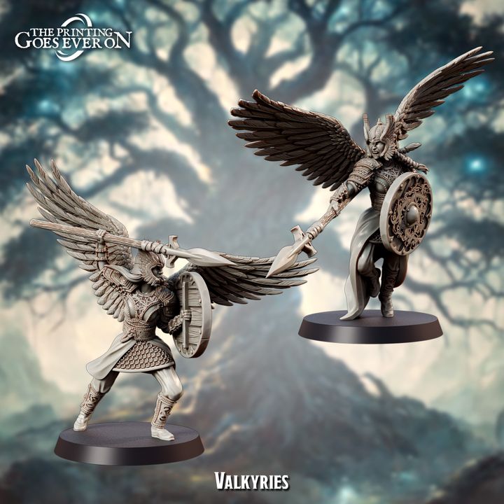 3D Printable Valkyries - Presupported by The Printing Goes Ever On