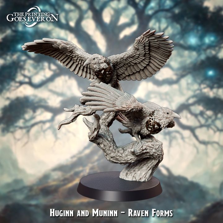 3D Printable Huginn and Muninn - Raven Forms - Presupported by The ...