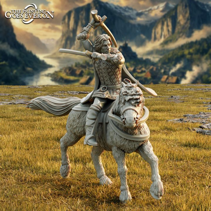 3D Printable Wulfric - On Foot and Mounted - Presupported by The ...