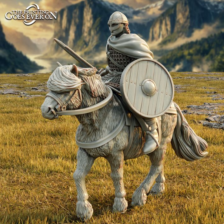 3D Printable Hirdmen - Viking Warriors - Mounted - Presupported by The ...