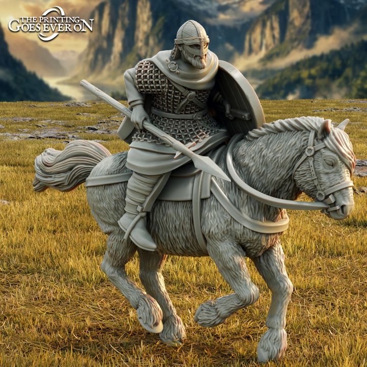 3D Printable Hirdmen - Viking Warriors - Mounted - Presupported by The ...