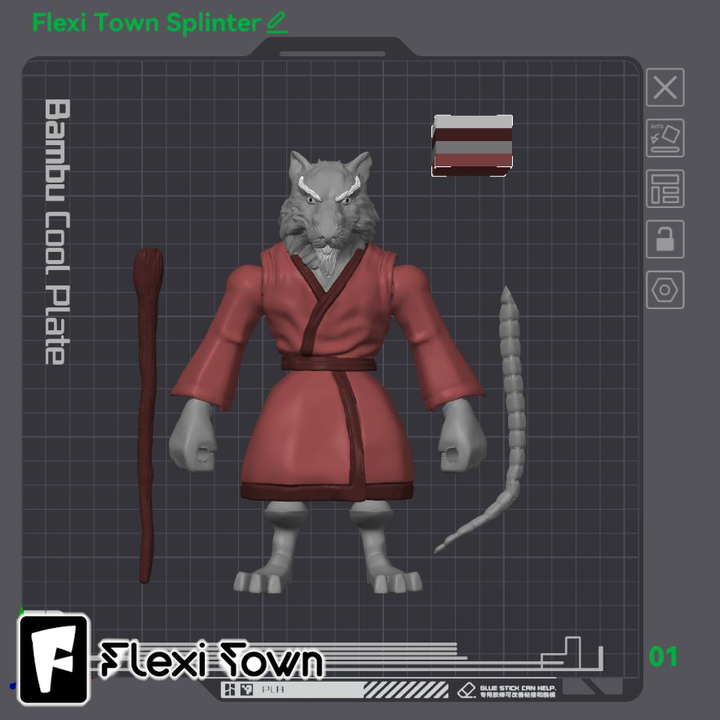 3D Printable Flexi Print-in-Place Splinter by Flexi Town