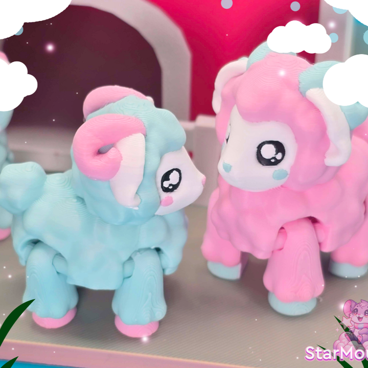 3D Printable Mini Sheep and Barn Flexi Set by StarMouse3D