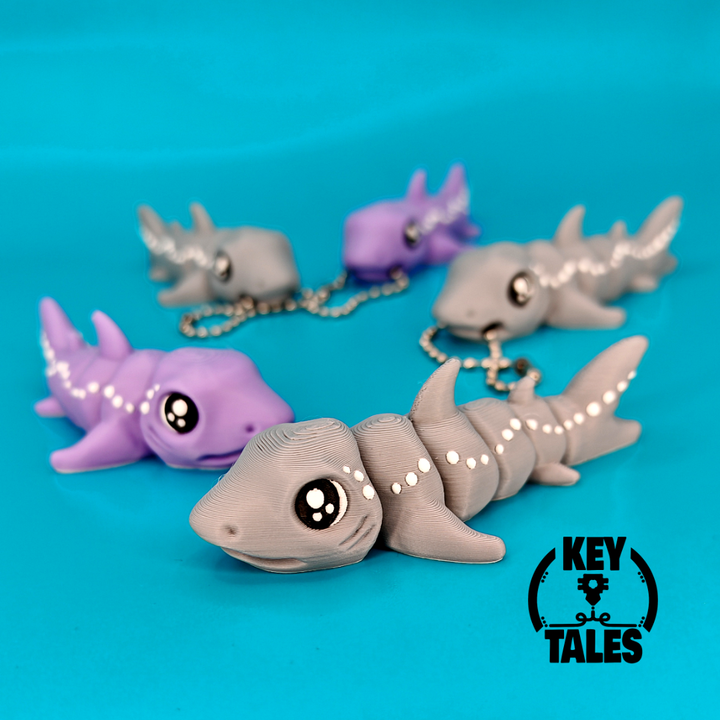 3D Printable The Shark (flexi keychain - magnet - mini) by Key Tales