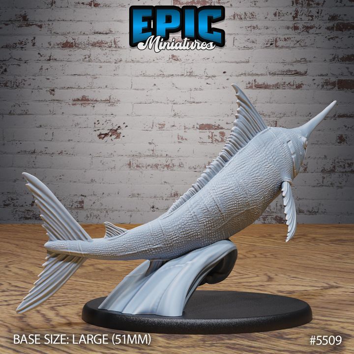 3D Printable Marlin Swordfish Jump / Sea Water Creature / Ocean Beast ...