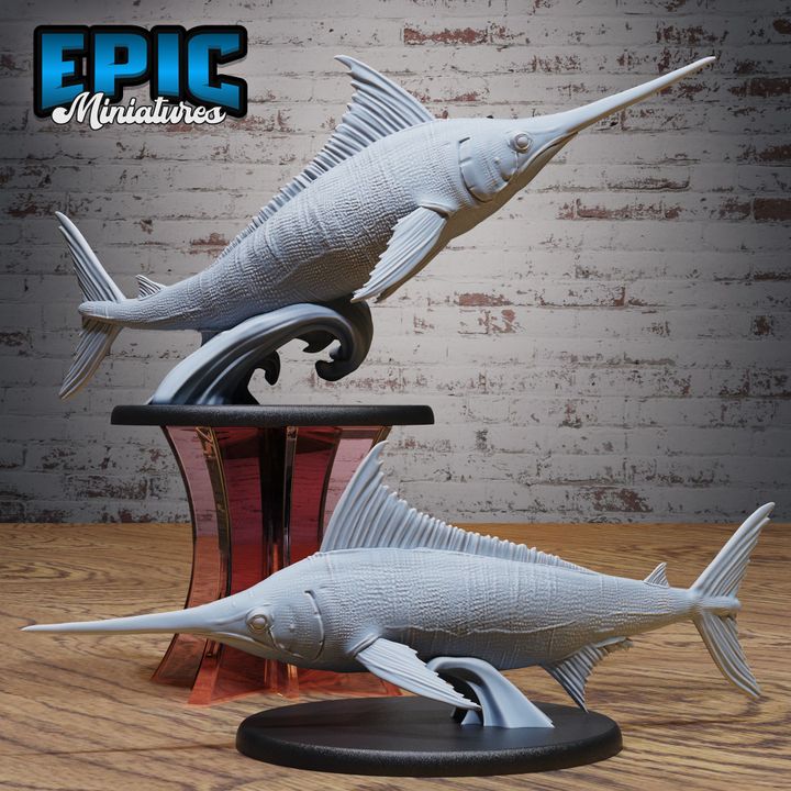 3D Printable Marlin Swordfish Set / Sea Water Creature / Ocean Beast ...