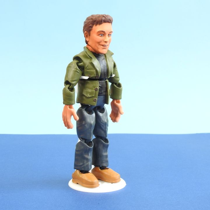 3D Printable Elon Musk 3D Print In Place Action Figure by Lloyd Chidgzey