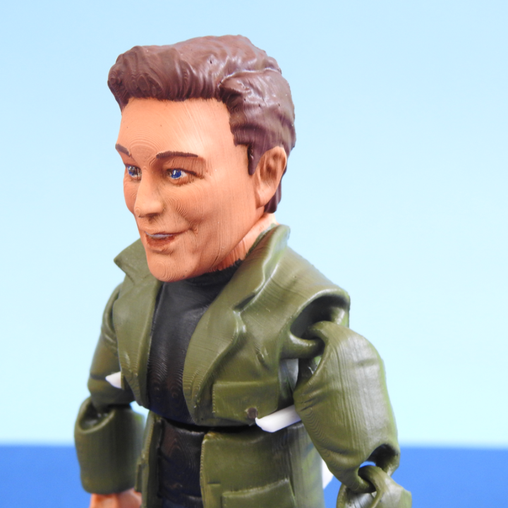 3D Printable Elon Musk 3D Print In Place Action Figure by Lloyd Chidgzey