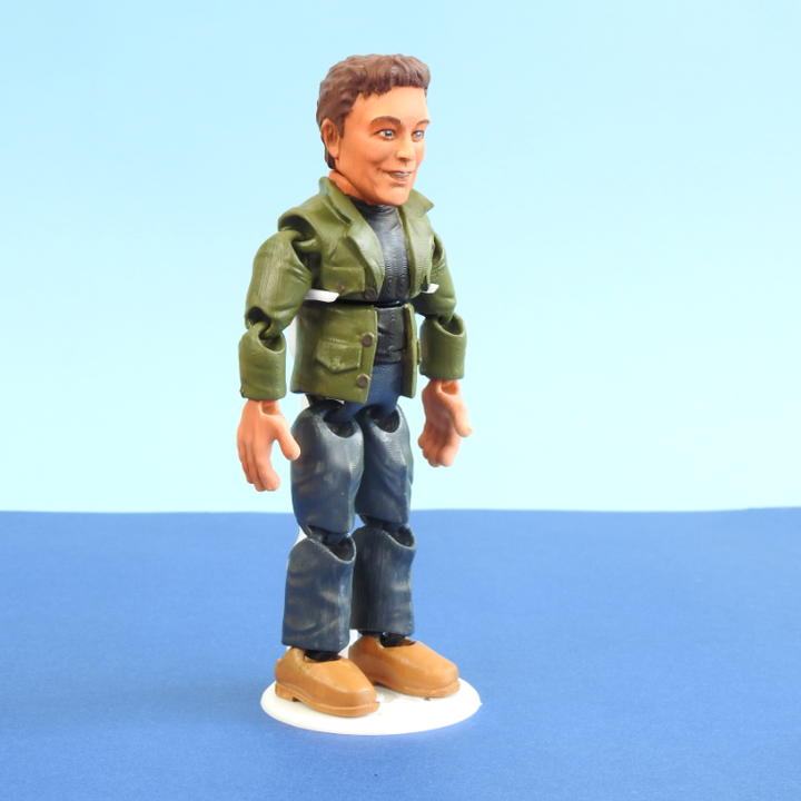 3D Printable Elon Musk 3D Print In Place Action Figure by Lloyd Chidgzey