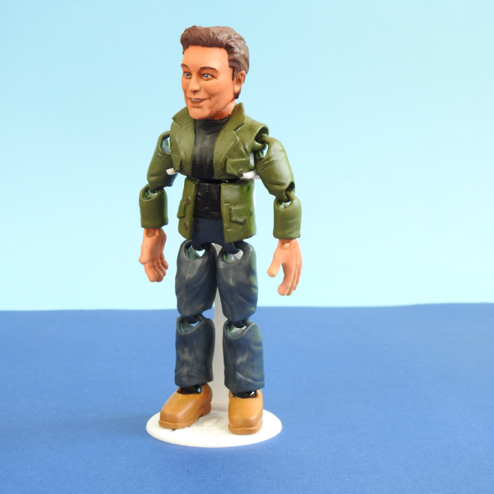 3D Printable Elon Musk 3D Print In Place Action Figure by Lloyd Chidgzey