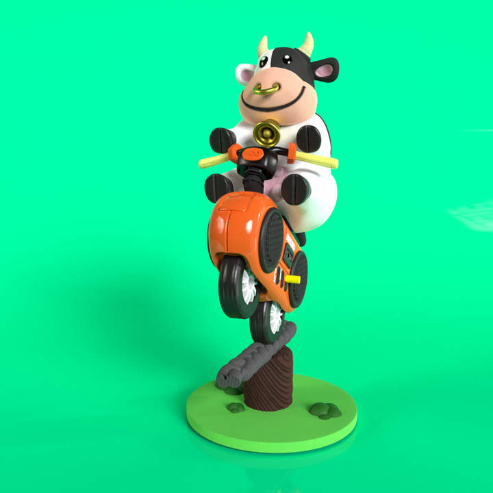 3D Printable fan art M kart world cow by gabriela cardenas