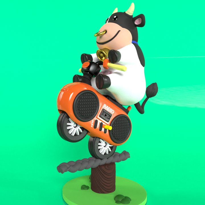 3D Printable fan art M kart world cow by gabriela cardenas