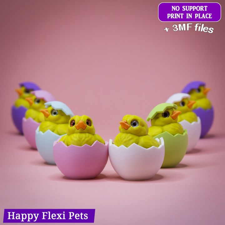 3D Printable Chicky clicky - Easter clicker toy (#69) by Happy Flexi pets