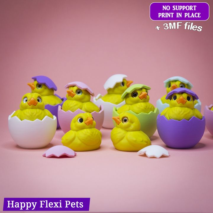 3D Printable Chicky clicky - Easter clicker toy (#69) by Happy Flexi pets