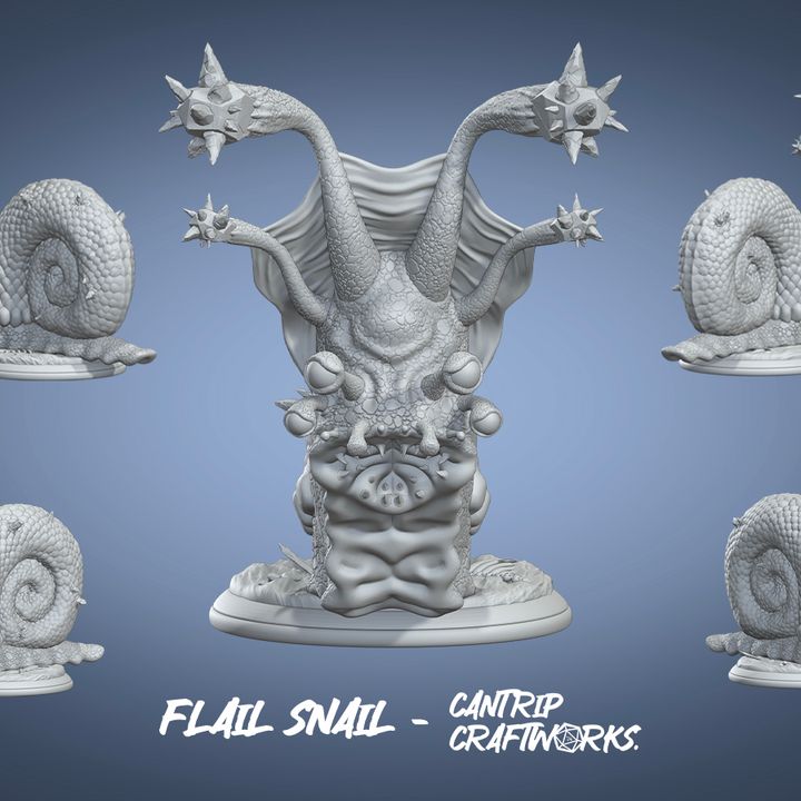 3D Printable Flail Snail - Cantrip Craftworks by Cantrip Craftworks