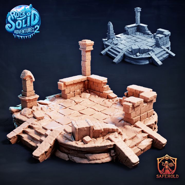 3D Printable Rock Solid 2: Ruins Platform by Safehold