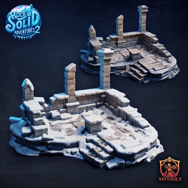 3D Printable Rock Solid 2: Ruins Pillar Platform by Safehold