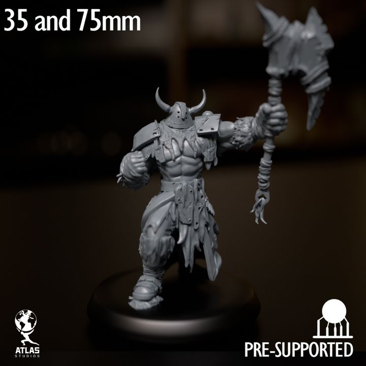3D Printable Orc Barbarian Great Axe by Atlas Studios