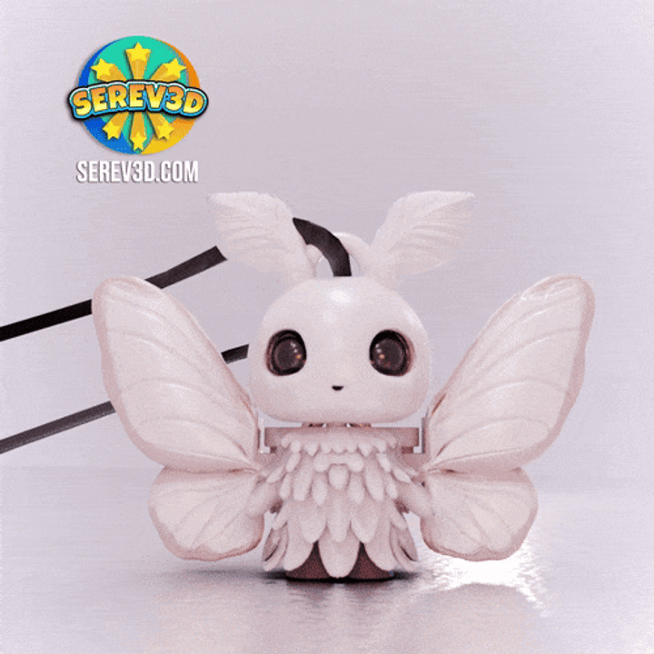 3D Printable Lunar Moth Keychain - Flexi Print-in-Place Keychain - No ...