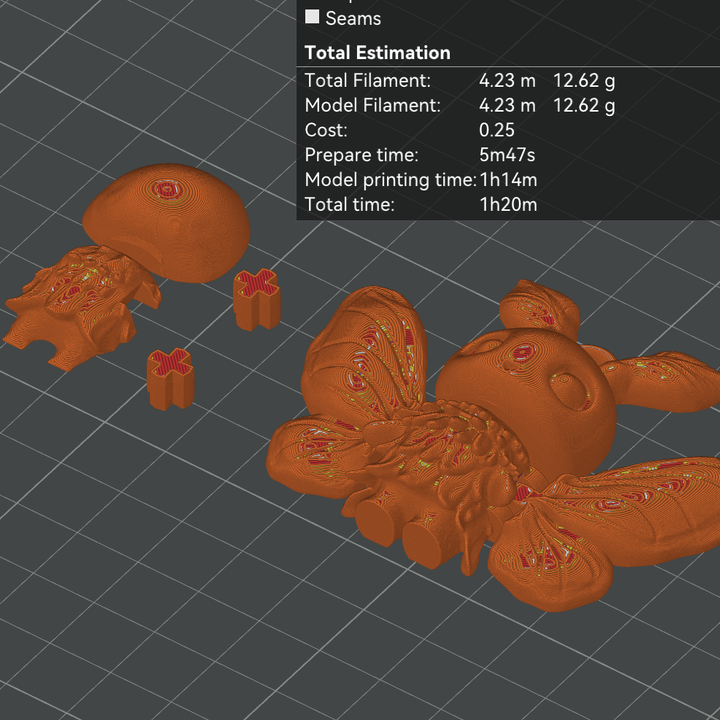 3D Printable Lunar Moth Keychain - Flexi Print-in-Place Keychain - No ...