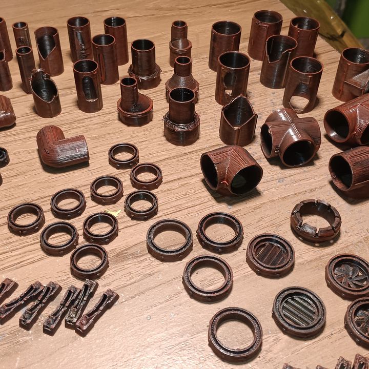 3D Printable Project Industria 1.0 - Part1 Modular Tube system by Crea'Tim