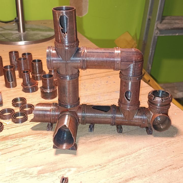 3D Printable Project Industria 1.0 - Part1 Modular Tube system by Crea'Tim