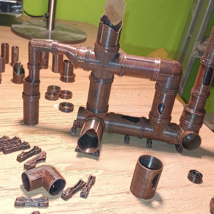 3D Printable Project Industria 1.0 - Part1 Modular Tube system by Crea'Tim