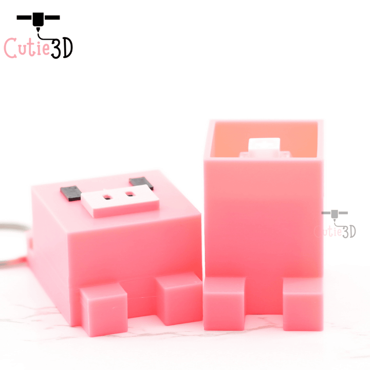 3D Printable Cutie3D Minecraft Pig Keycap Fidget Clicker Keychain ...