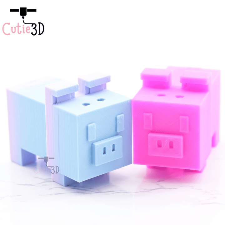 3D Printable Cutie3D Minecraft Pig Keycap Fidget Clicker Keychain ...