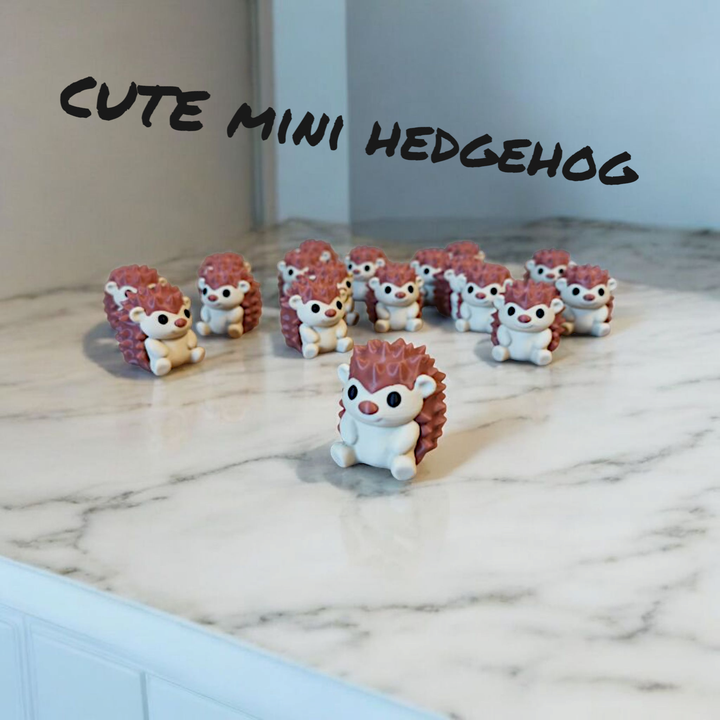 3D Printable Cute mini hedgehog by BT3D&DeusCat
