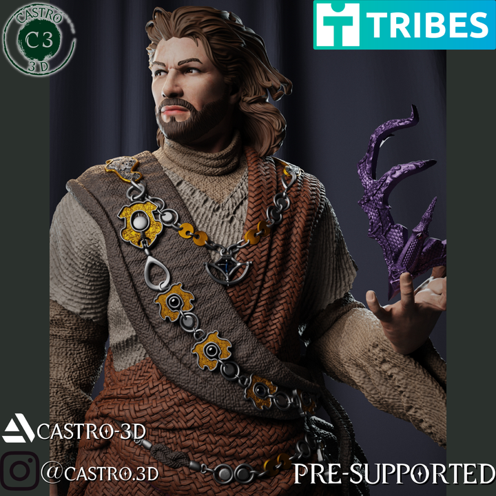 3D Printable The Wizard of Waterdeep - BG3 75mm and 32mm mini by Castro3D