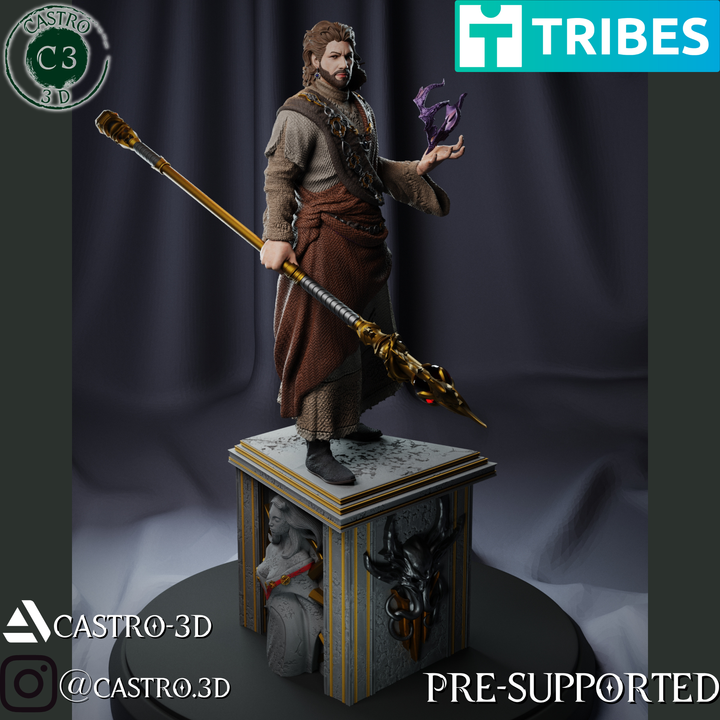 3D Printable The Wizard of Waterdeep - BG3 75mm and 32mm mini by Castro3D